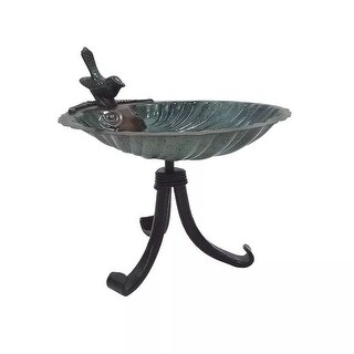 10.75" Tall Scallop Shell Bird bath,with Tripod Stand Antique Brass Plated - Bed Bath & Beyond ...